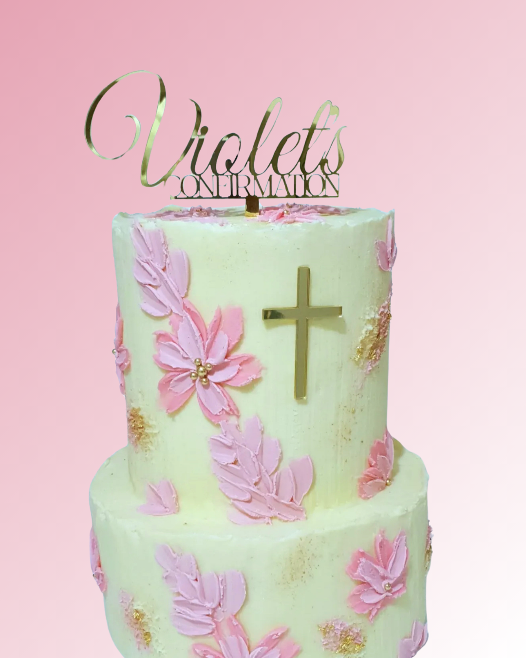 Personalised Confirmation Acrylic Cake Topper/Plaque – Toppz Studio
