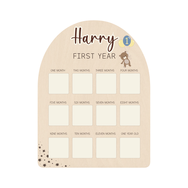 First Year Photo Board - Teddy Bear – Toppz Studio